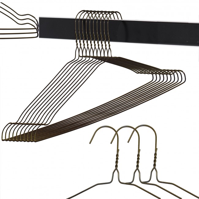 Quality Strong Notched golden Wire Steel Coat Garmen Hangers 50x 100x ...